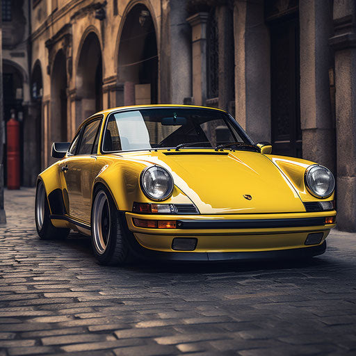 Classic bright yellow race car – IMAGELLA