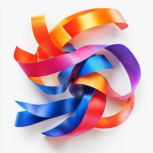 3D Ribbons on flat white background, isolated clipart – IMAGELLA