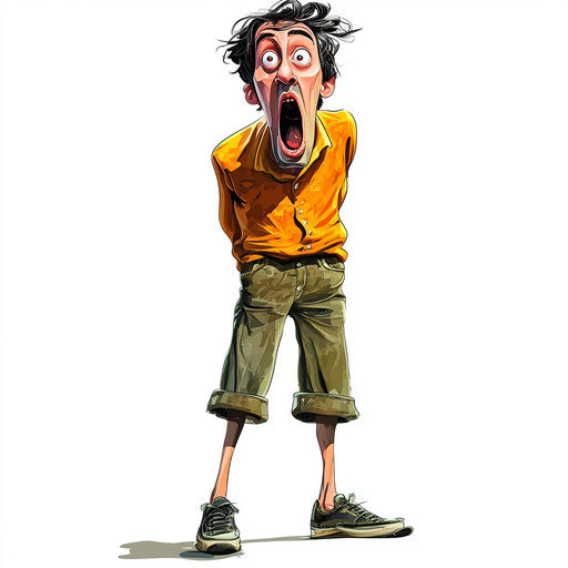 Humorous caricature of a thin exaggerated character drawing – IMAGELLA