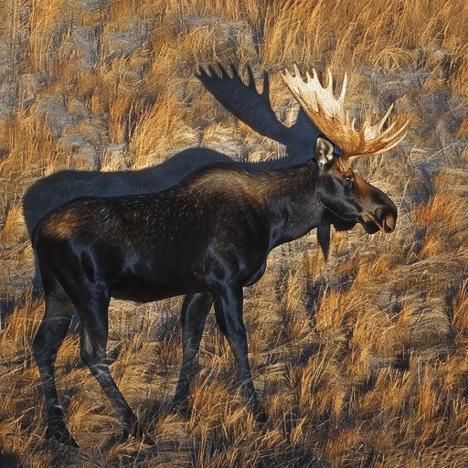 A moose casting a long shadow in the early morning light – IMAGELLA
