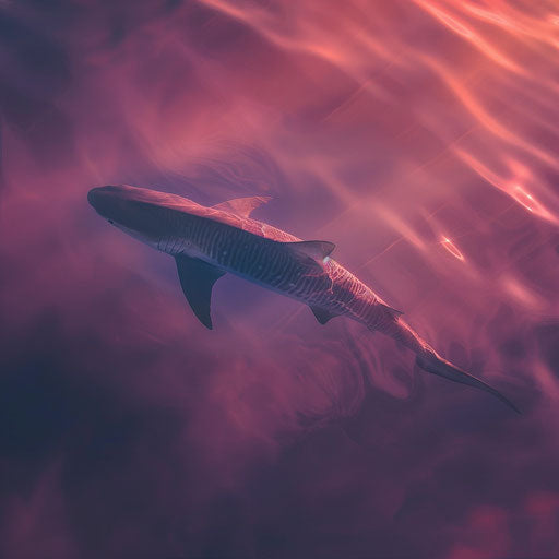 Tiger shark effortlessly gliding in the twilight zone – IMAGELLA