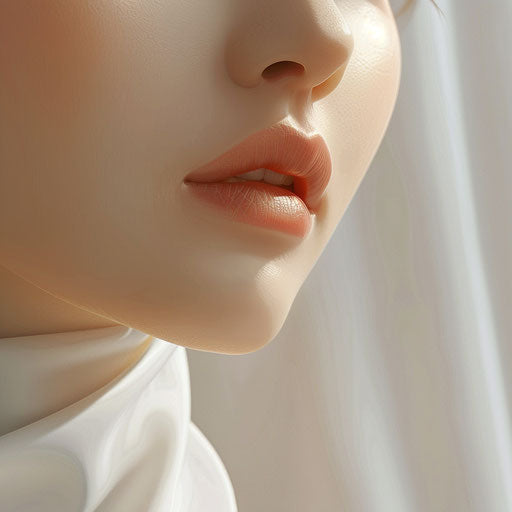 Realistic chin clipart on flat white background, delicate textures ...