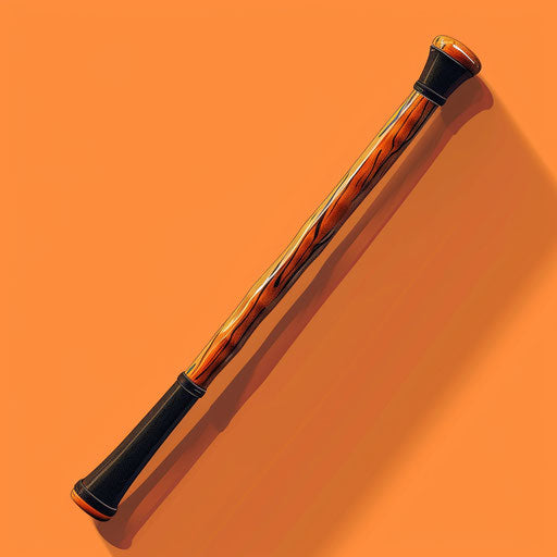 Realistic cane illustration on flat sunset orange backdrop – IMAGELLA