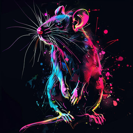 Sleek tattoo sketch of a rat in a modern art style – IMAGELLA