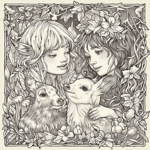 Best friends with enchanted creatures, Teagan White style, Coloring ...