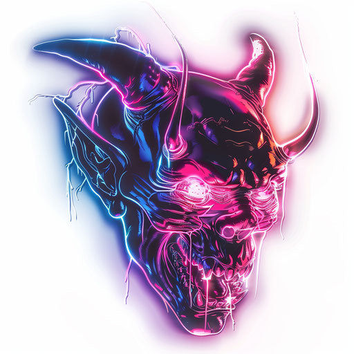 Neon devil tattoo concept on white background – IMAGELLA