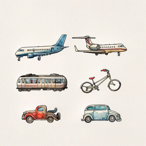 Series of small tattoo designs of travel modes – IMAGELLA