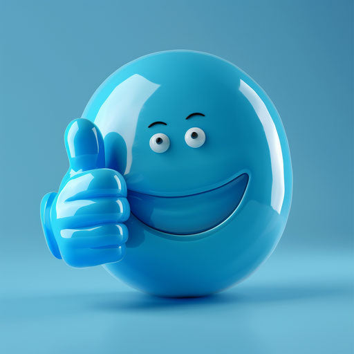 Blue smiling character gives a thumbs up – IMAGELLA