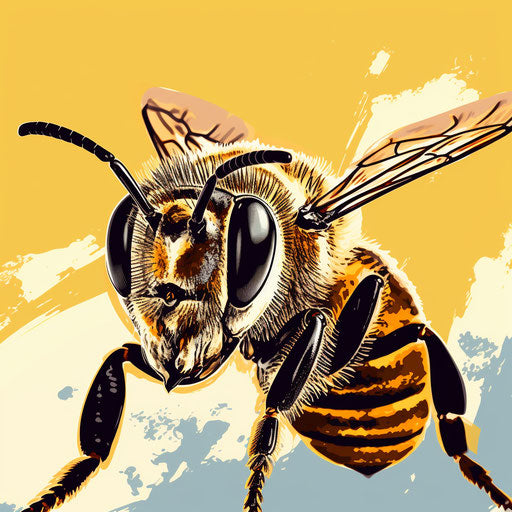 Honey bee portrait in woodcut style – IMAGELLA