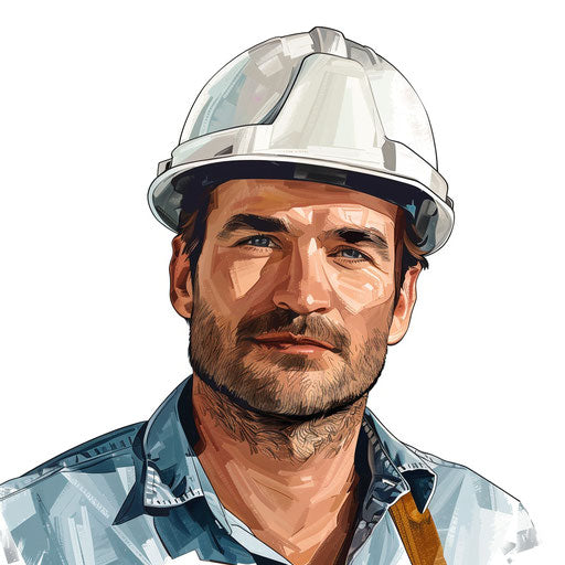 Realistic worker clipart on white background with vibrant colors – IMAGELLA