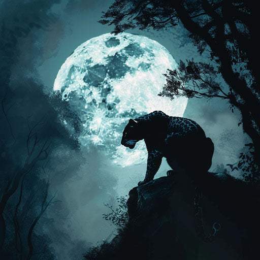 Amur leopard under the full moon in a misty forest – IMAGELLA