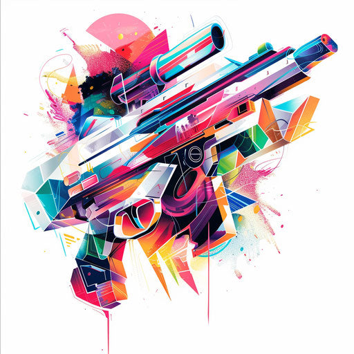 Abstract illustration of a futuristic laser gun – IMAGELLA