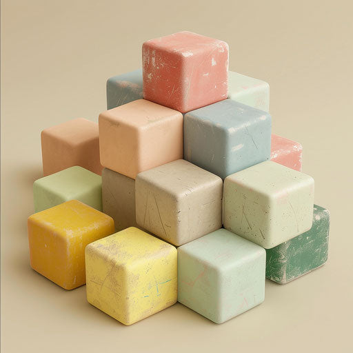 Photo realistic style blocks clipart on random flat background – IMAGELLA