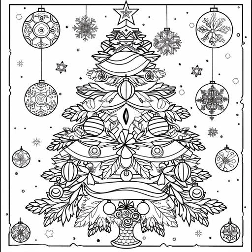 Festive Christmas tree decorated with ornaments and lights – IMAGELLA