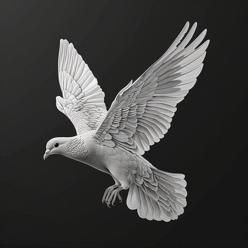 Realistic dove on dark background, dramatic contrast – IMAGELLA