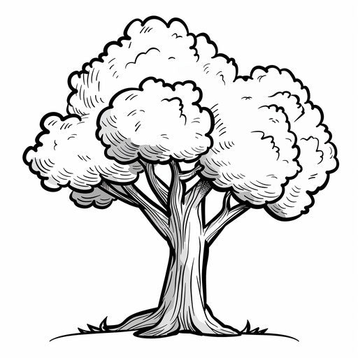 Simple tree outline, in the style of Steve Sack – IMAGELLA