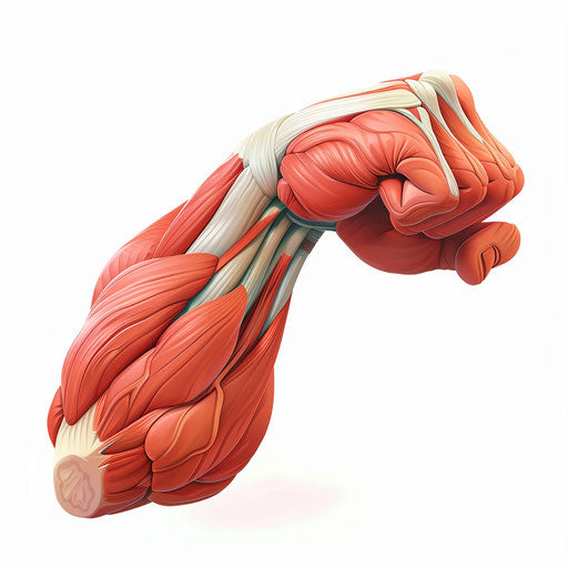 Muscle illustration in photo realistic style with dynamic colors and ...