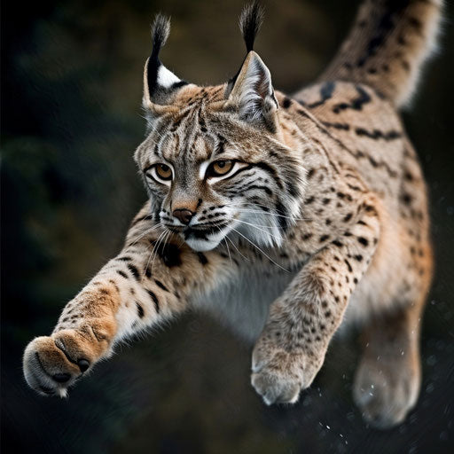 The lynx leaping gracefully in pursuit of its prey – IMAGELLA