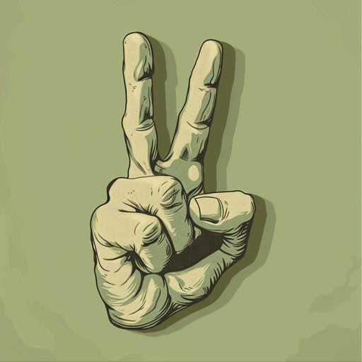 Realistic peace sign clipart on muted olive background – IMAGELLA