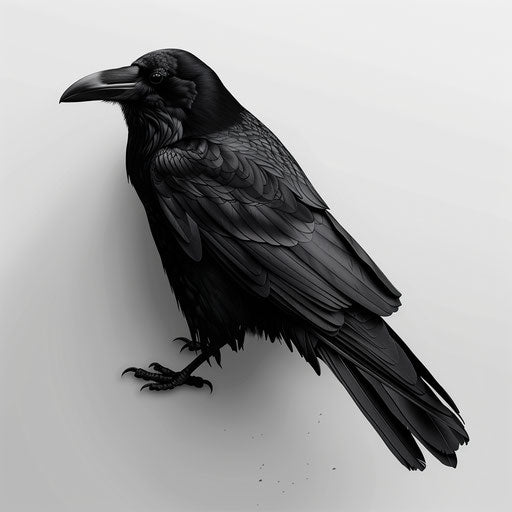 Realistic raven clipart with dynamic shadows on white background – IMAGELLA