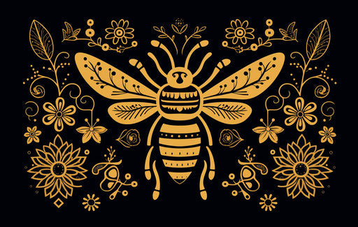 tribal bee silhouette design, hand-drawn animation style – IMAGELLA