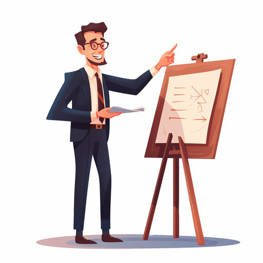 Teacher teaching figure in Minimalist style on white background – IMAGELLA