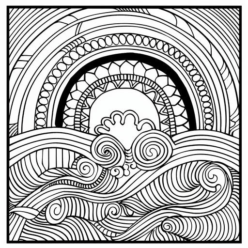 Detailed zentangle-style rainbow with intricate patterns – IMAGELLA