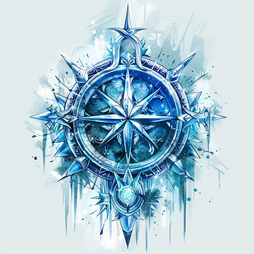 Icy Viking compass tattoo sketch – IMAGELLA