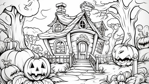 Halloween coloring pages and crafts, in the style of mesmerizing ...