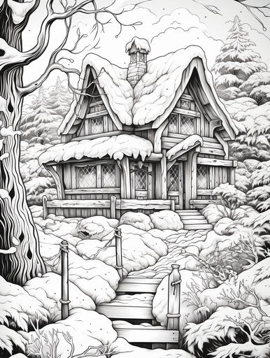 Coloring pages with Christmas scene in mesmerizing Colorscapes style ...