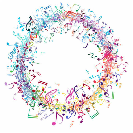 Circle of colorful musical notes – IMAGELLA