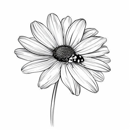 Ladybug on daisy petal, Ruben Ireland style – IMAGELLA