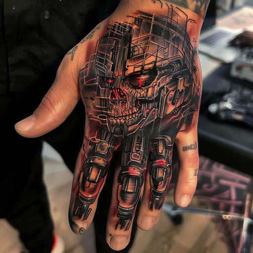 Hand tattoo designs with a cyberpunk theme – IMAGELLA
