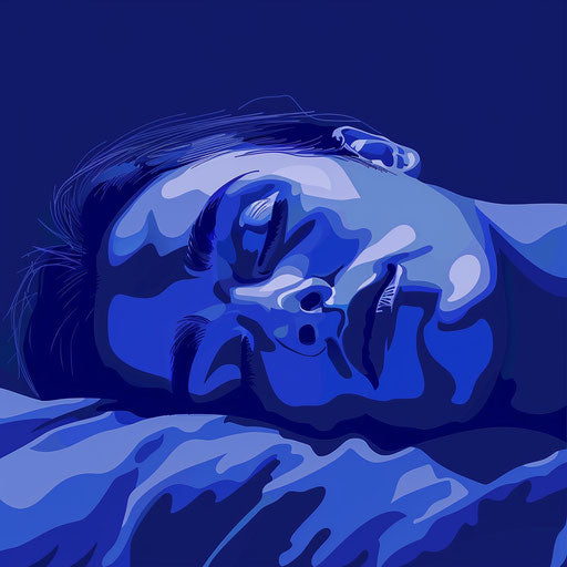 Realistic sleep clipart on flat royal blue background – IMAGELLA
