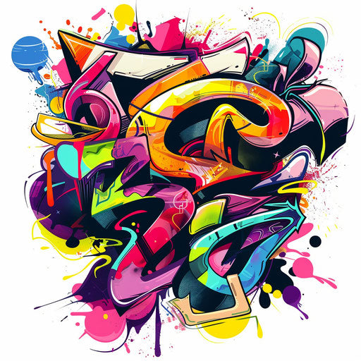 Photo realistic graffiti clipart with flat white background, modern ...