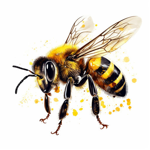 Illustration of a bee, screen printing style, high resolution – IMAGELLA