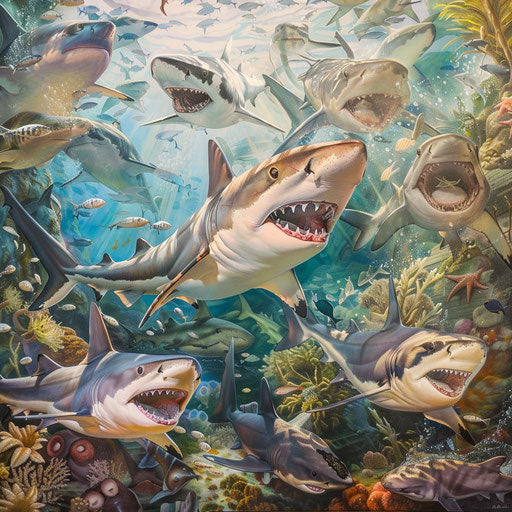 Playful young sharks in a nursery area – IMAGELLA