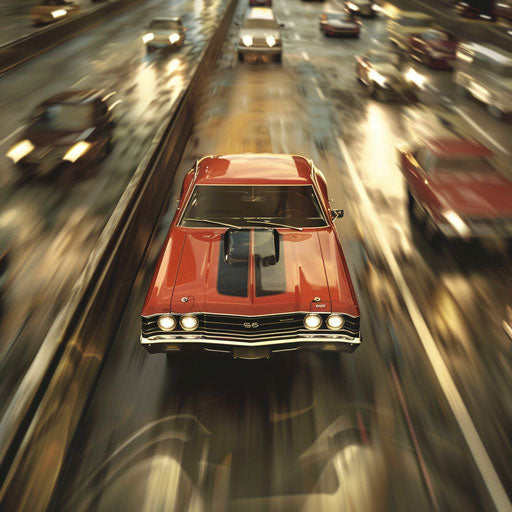 Chevrolet Chevelle SS 1969 in a high-speed chase scene – IMAGELLA