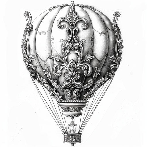 Realistic balloon with delicate designs, in the style of Edward Julius ...