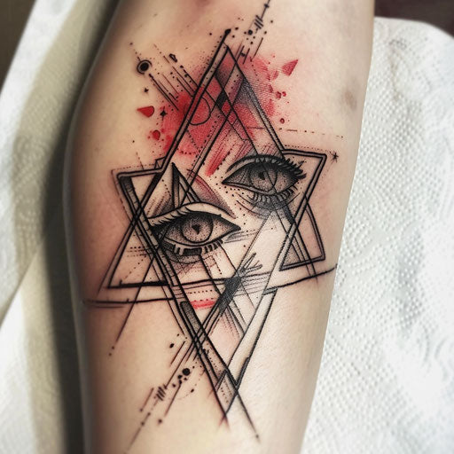 Geometric curse mark with interlocking triangles and eyes – IMAGELLA