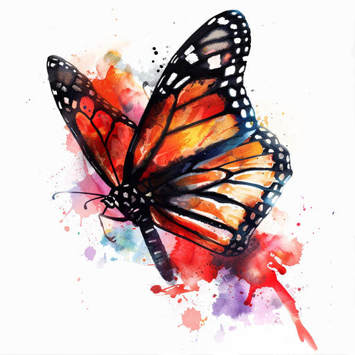 Abstract monarch butterfly tattoo concept, bold colors and shapes on ...