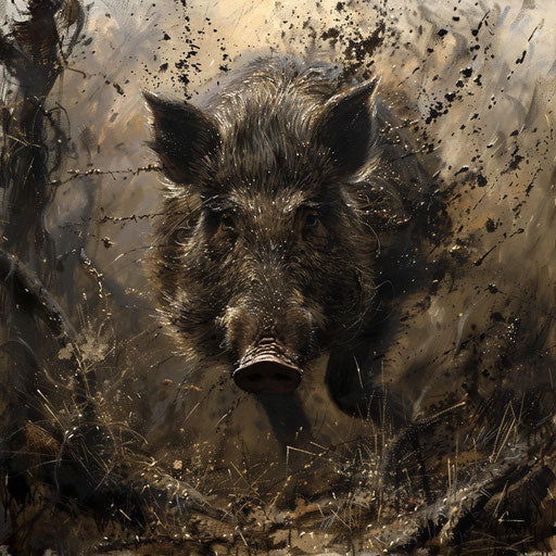 Wild boar charging through the underbrush – IMAGELLA
