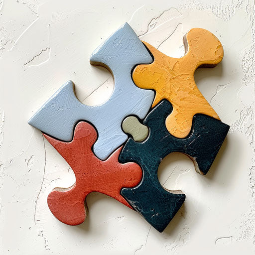 Realistic puzzle piece illustration on white background – IMAGELLA