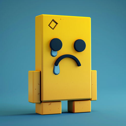 Sad emotion icon on smartphone, aurorapunk style, blocky – IMAGELLA