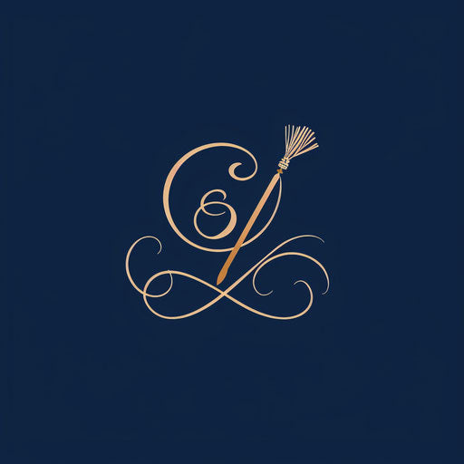 Classic monogram cleaning logo on navy blue background – IMAGELLA