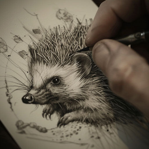 Detailed sketch of a hedgehog with fine lines and subtle shading – IMAGELLA