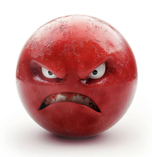 Angry red ball on a white background – IMAGELLA