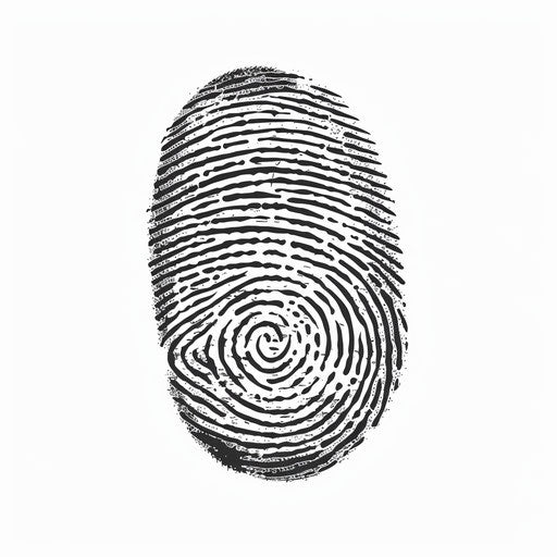 Realistic fingerprint clipart on flat white background – IMAGELLA