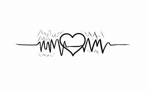 ECG heart beat in cute doodle style – IMAGELLA