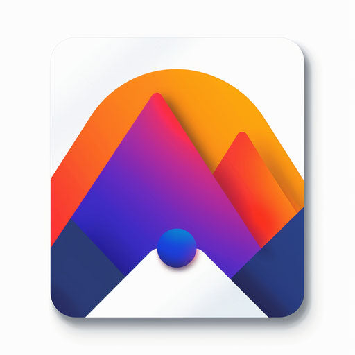 Geometric app logo with bold shapes on white background – IMAGELLA